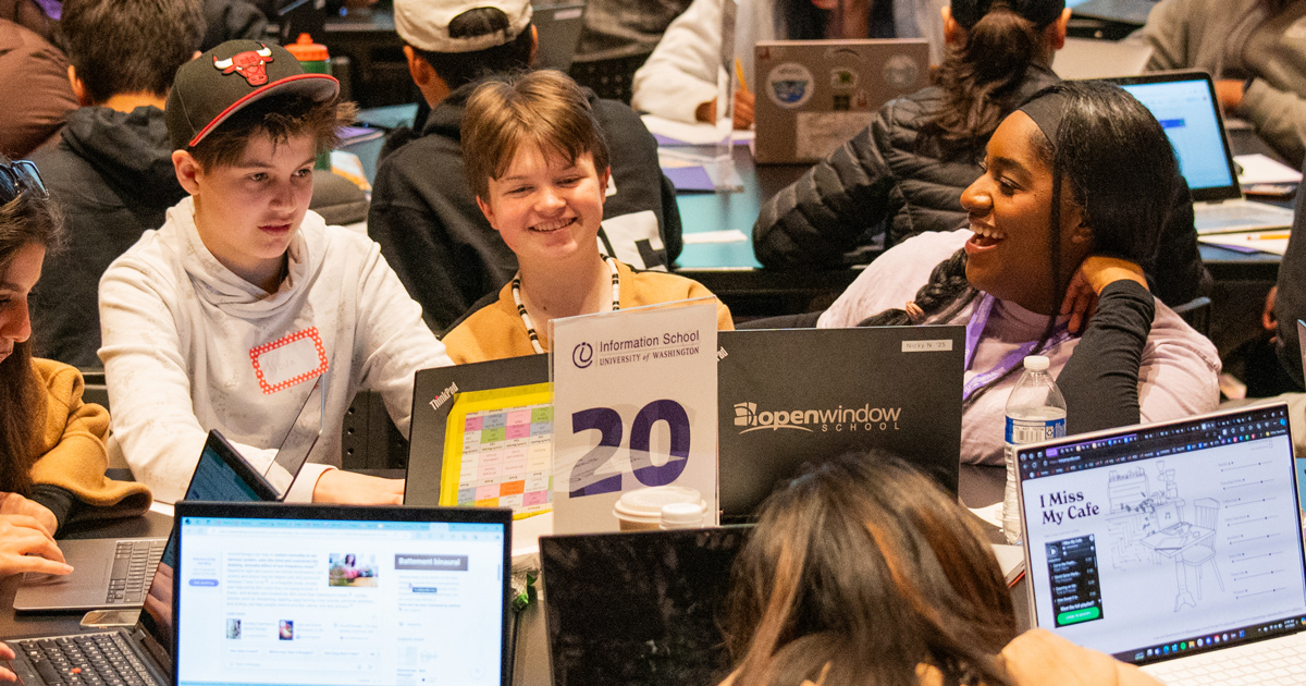 Kids get a taste of Informatics at Hack for Social Good | Information School | University of ...