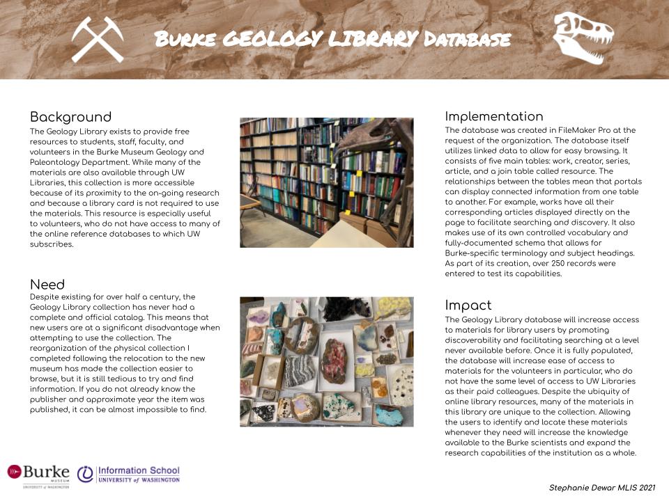 Burke Museum Geology Library Database | Information School | University ...